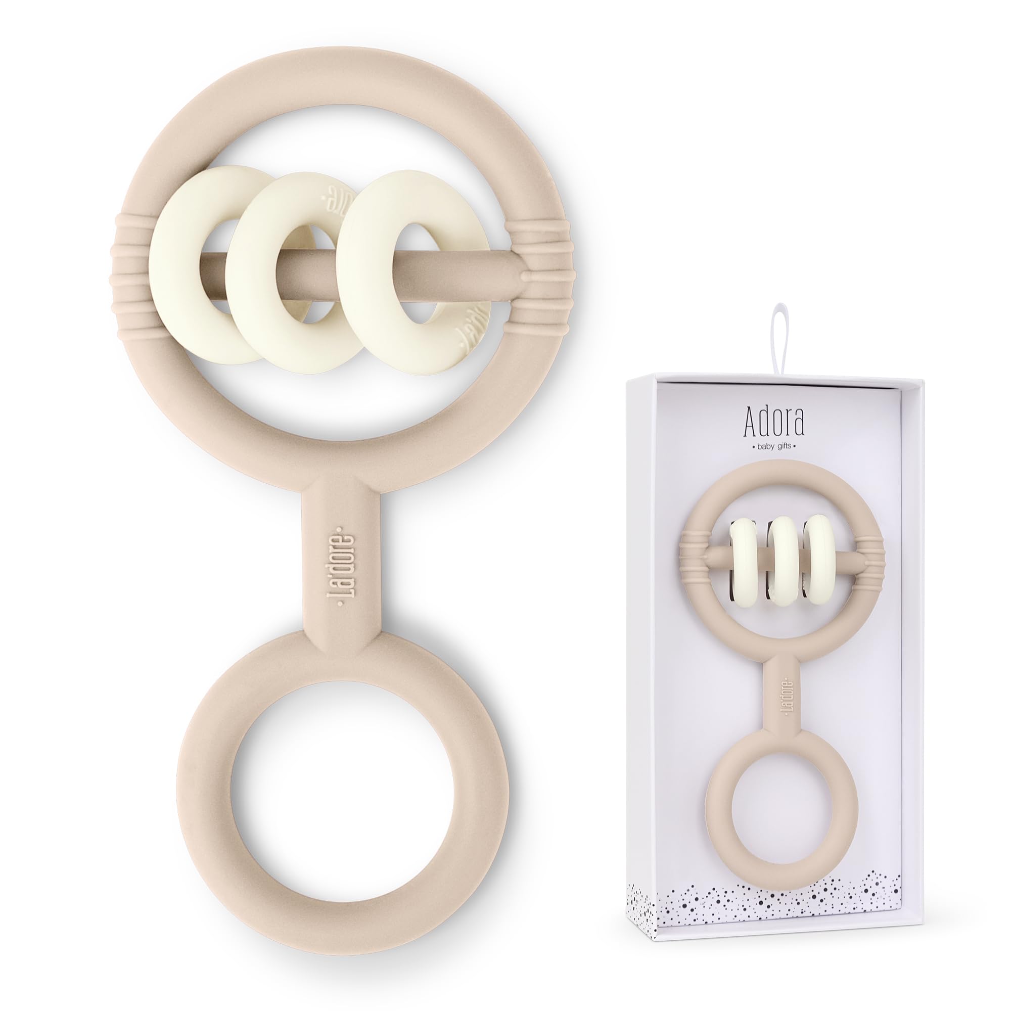La'dore Baby Teething Toys Premium Baby Double Teether Soft Food-Grade Silicone Teethers for Babies β Shaped Easy to Clean Teething Ring Soother for Infants (Saddle)