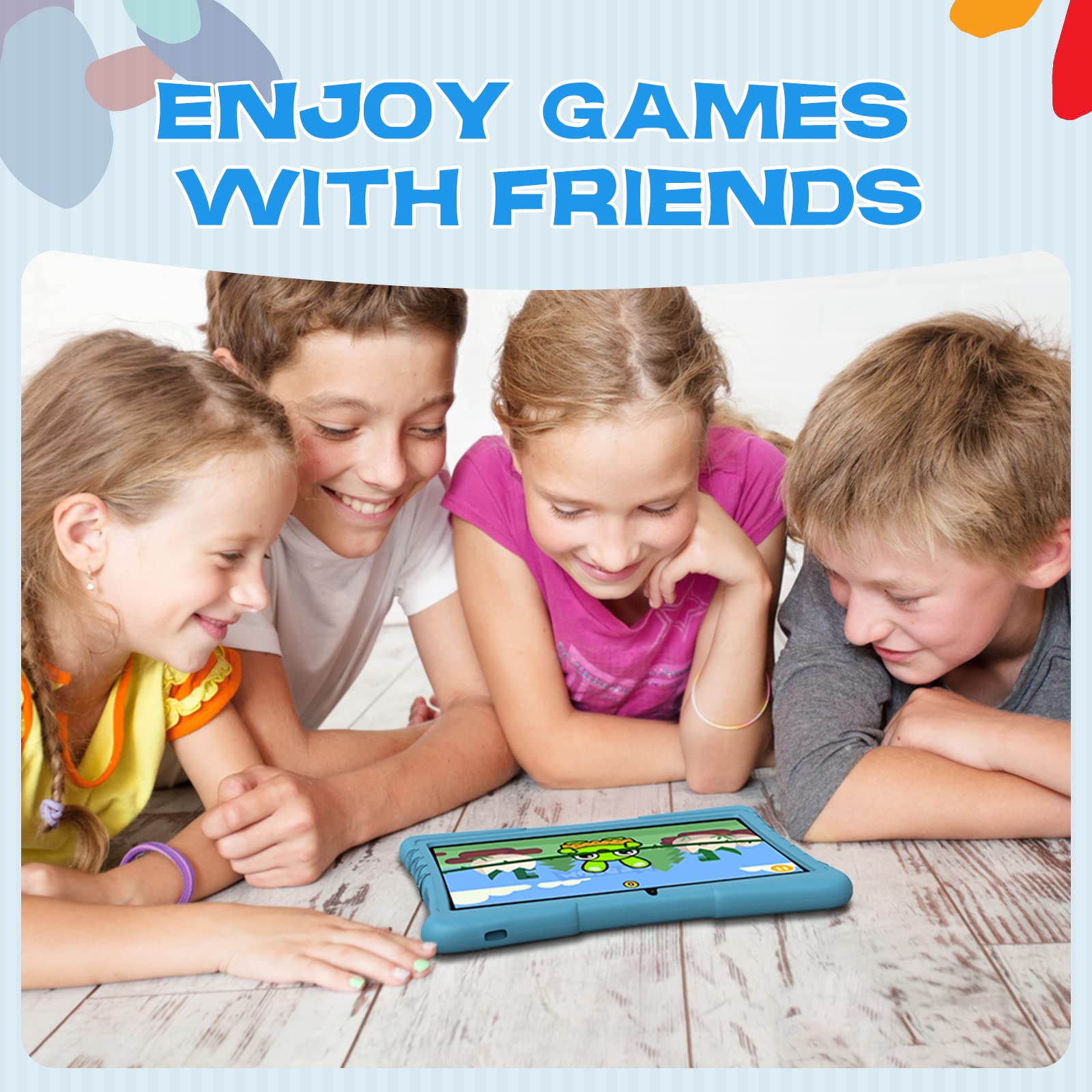 MAGCH Kids Tablet 10 inch, Android 11.0, 32GB ROM, Kids App Pre Installed, Toddler Tablet with Camera, Parental Control, Bluetooth, WiFi, Learning Tablet for Children with Kid-Proof Case, Blue