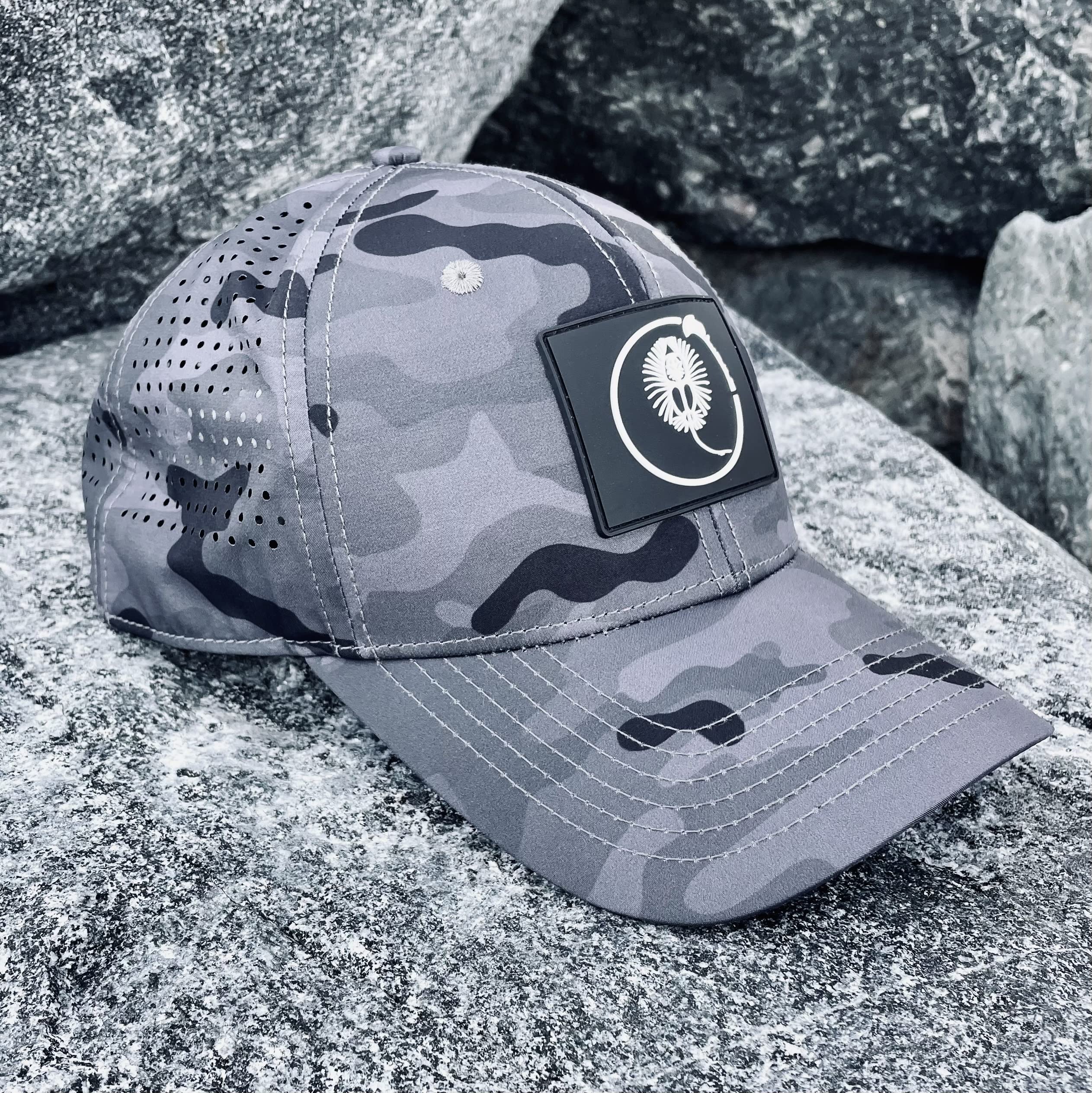 Kings of Sting - Weatherproof Premium Epic Day Surf Cap - Black Camo - Trucker Style Baseball Hat Made for The Water