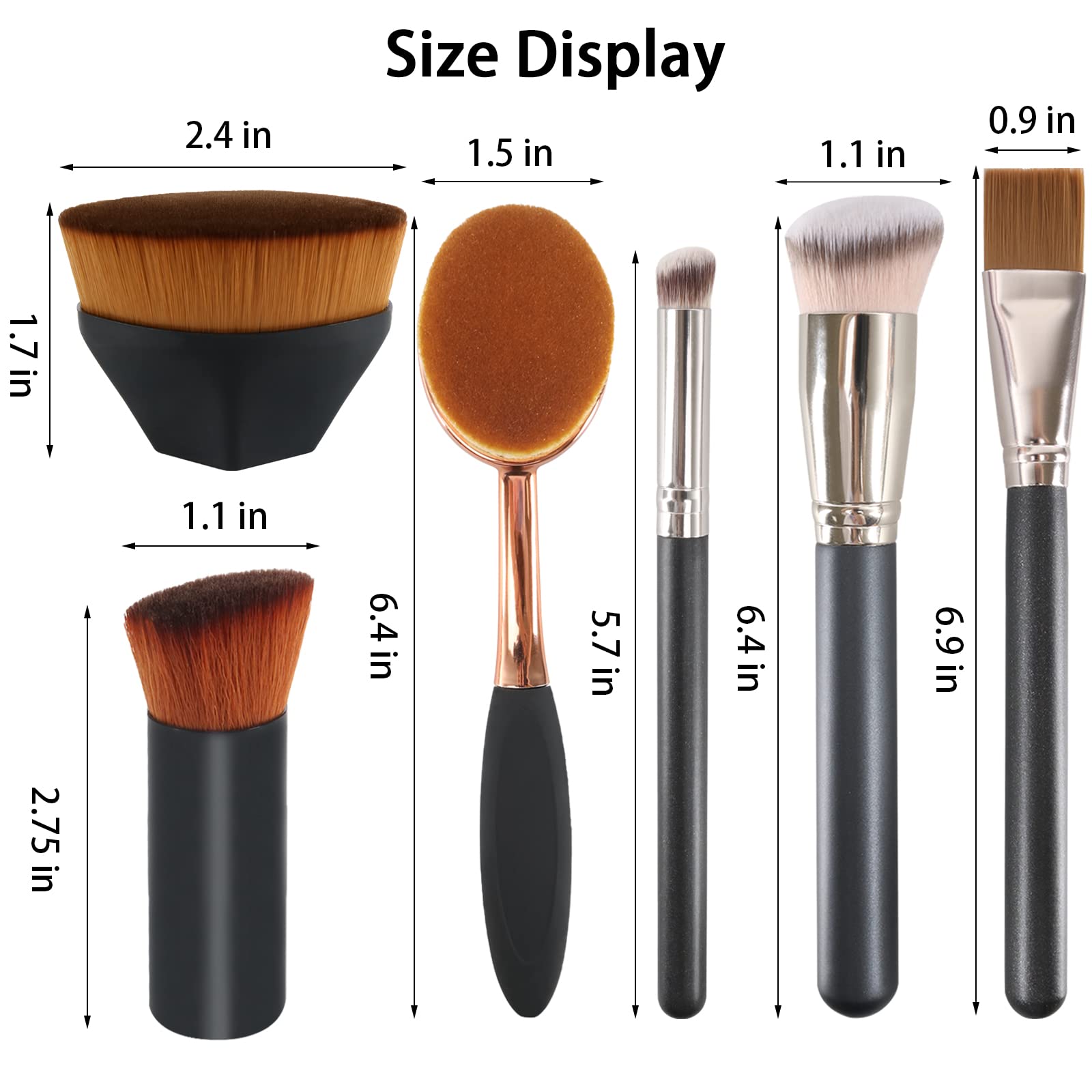 Leezead Foundation Brushes Oval Kabuki Foundation Brush for Liquid Makeup, High Density Hexagon Face Kabuki Brush Oval Makeup Brushes Concealer Brush for Blending Liquid,Cream,Flawless Powder