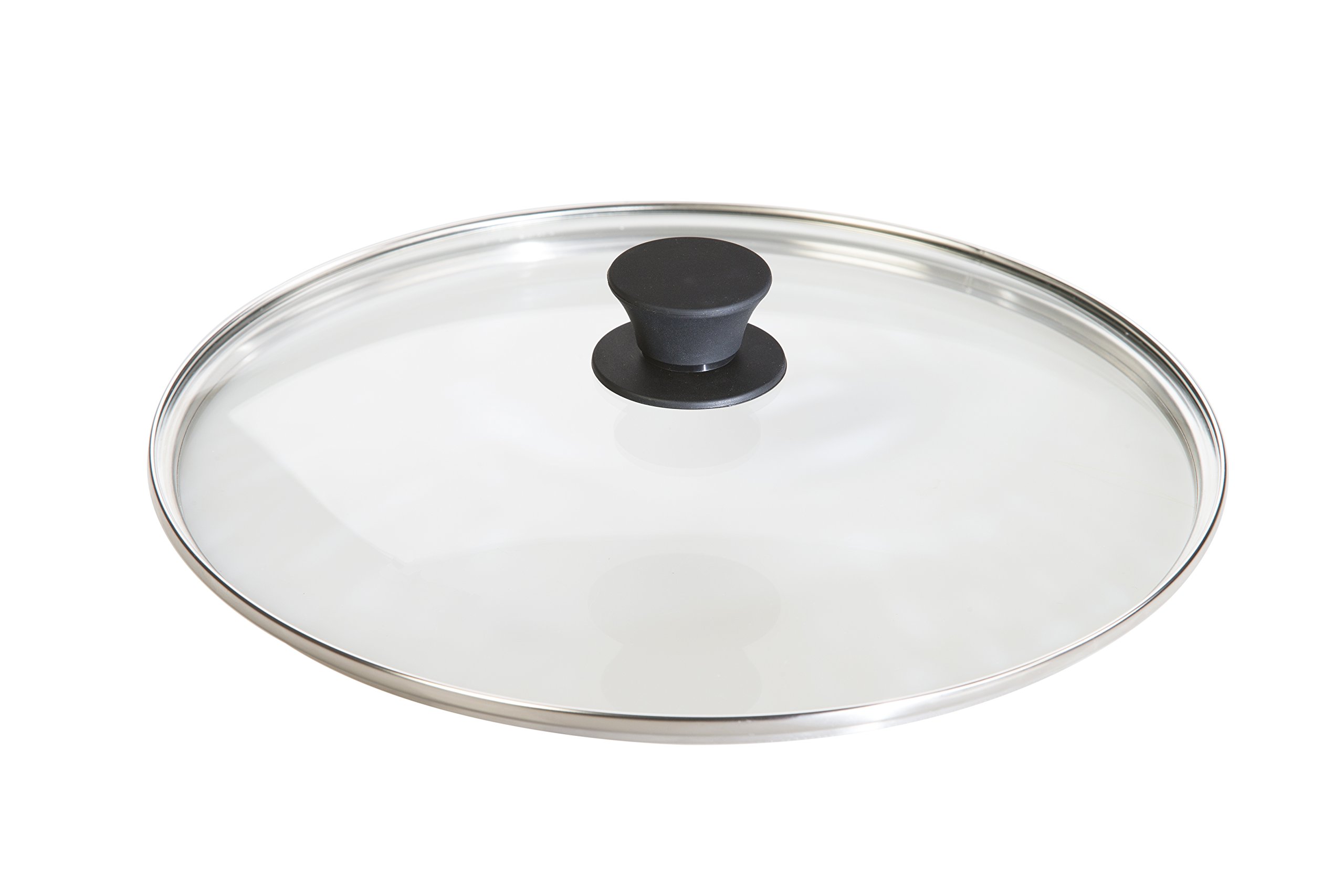 Lodge Cast Iron Serving Pot Dutch Oven with Dual Handles, Pre-Seasoned, 7-Quart,Black | Lodge Manufacturing Company GL12 Tempered Glass Lid, 12", Clear Bundle
