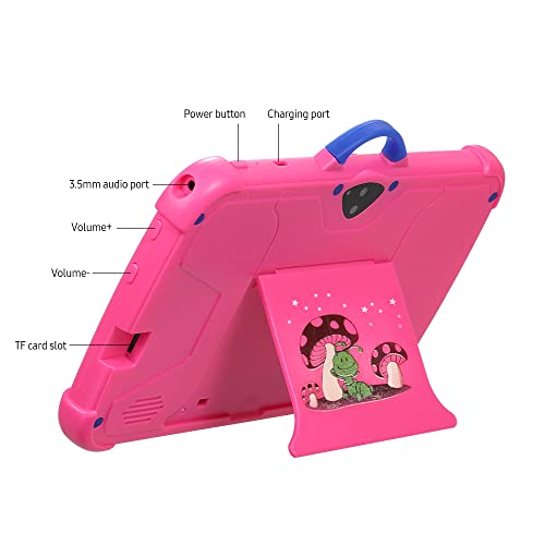 PENCHEN Q8 7 inch Kids Tablet IPS Screen 1024 * 600 Resolution 1GB+8GB Memory Android 6.0 Support WiFi/BT Connection Rose Red US Plug