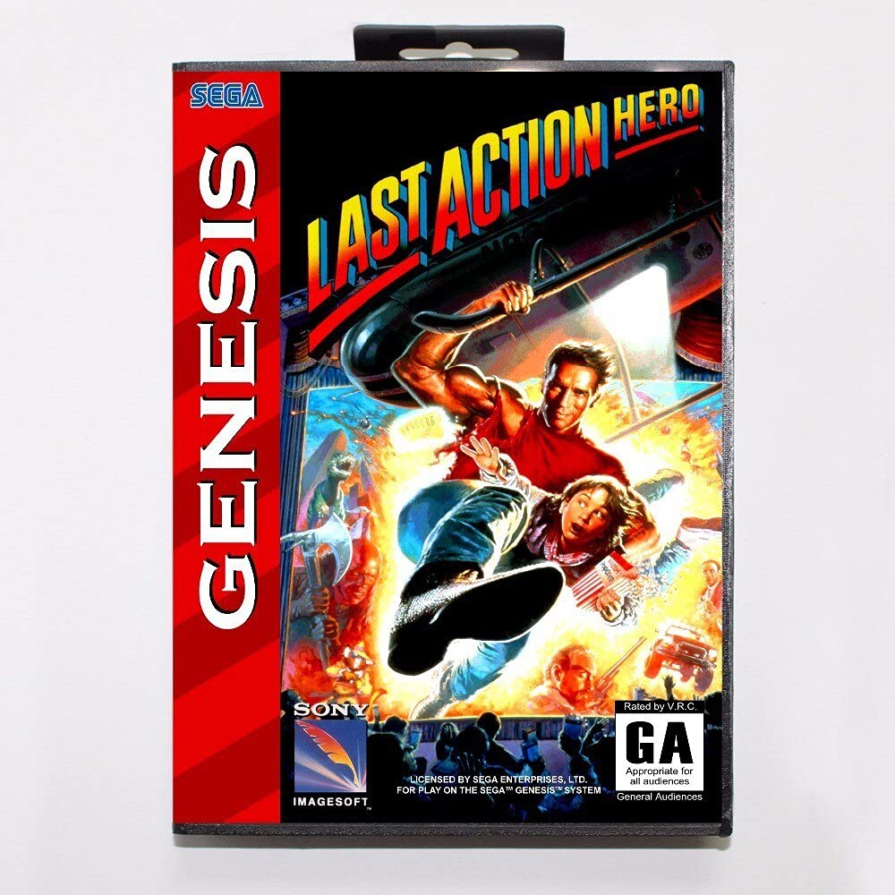 Last Action Hero Game Cartridge 16 Bit MD Game Card With Retail Box For Sega Mega Drive For Genesis (Black)