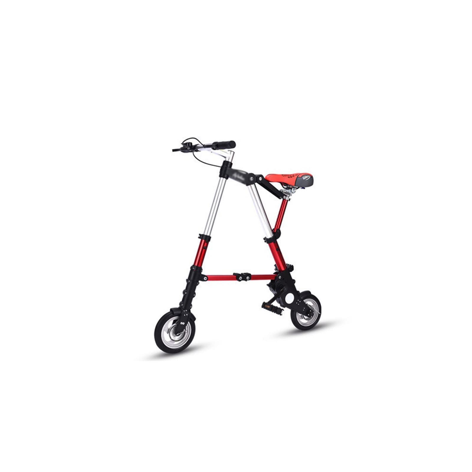 LIANAIddzxc Electric Bikes Foldable Mini Ultra-light12 inch Folding Bicycle Portable Scooter Outdoor Bicycle Without Inflation (Color : Rojo)