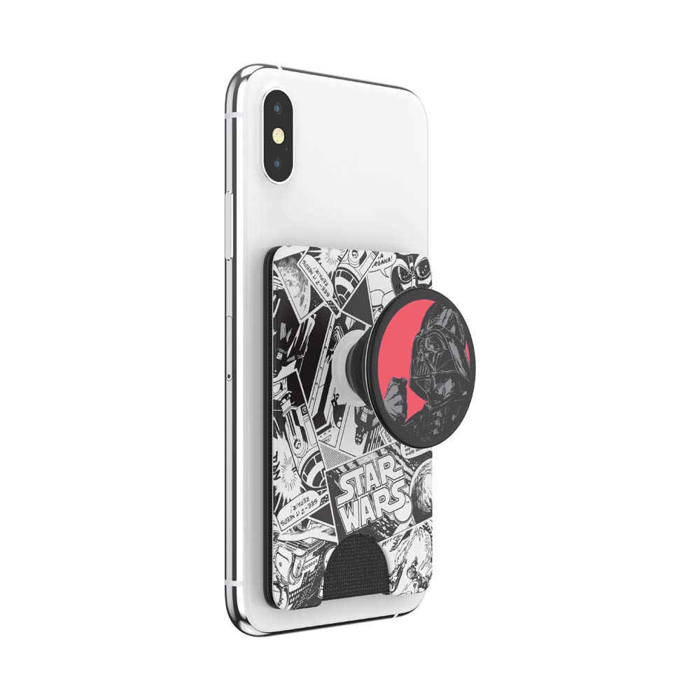 PopSockets: Phone Wallet with Expanding Grip, Phone Card Holder, Wireless Charging Compatible, Star Wars Darth Vader & Mount for Car Dash & Desk Black | PopSockets | PopMount 2 Car & Desk