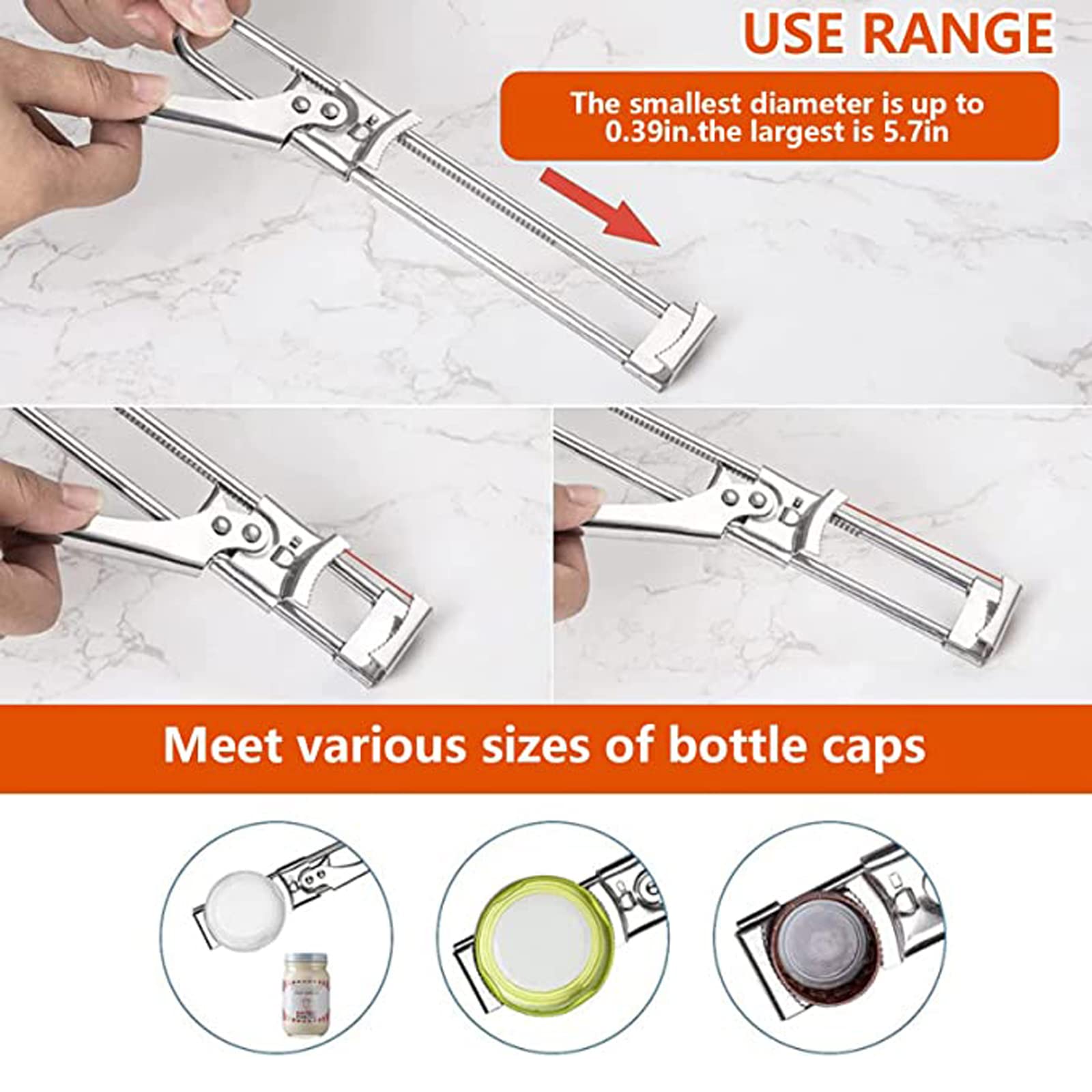 Master Opener Adjustable Jar & Bottle Opener, Adjustable Multifunctional Bottle Opener, Jar Gripper Tight Lid Opener, Kitchen Gadgets, Easy Jar Opener for the Elderly and Children