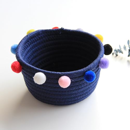 ibasenice 1pc Desk Topper Rattan Storage Basket Storage Baskets for Toys Woven Storage Basket Clothes Container Toy Storage Basket Desktop Storage Container Cotton Storage Basket Organizer