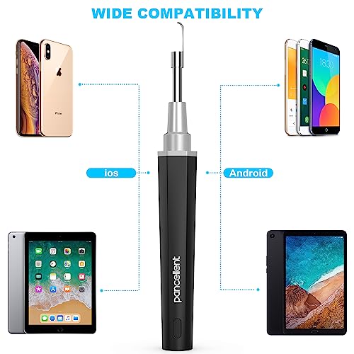 Pancellent Digital Otoscope Camera with Light, Ear Camera, Video Ear Scope with Ear Wax Removal Tools, Ear Endoscope Cleaner, Compatible with iPhone, iPad, Android Smart Phone (Basic Edition Black)