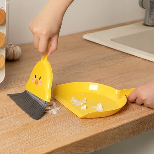 Mini Broom Set Portable Desktop Cleaning Tools Small Dust Pan and Brush Combo for Kids Students Home