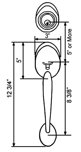 Satin Nickel Front Door Single Cylinder Deadbolts (keyed on The Outside and a Thumb Turn on The Inside) Handleset Handle Set with 835DC Lever (Front Door Handleset)