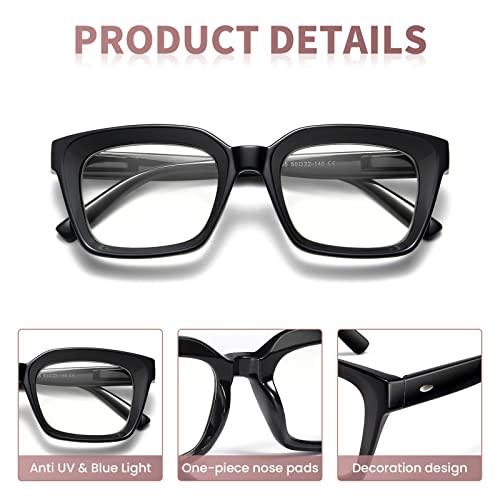miyya 6 Pack Fashion Eyewear for Women, Blue Light Blocking/Anti UV Readers Oversized Square with Spring Hinge (M9 6 pack Mix, 1.50, multiplier_x)