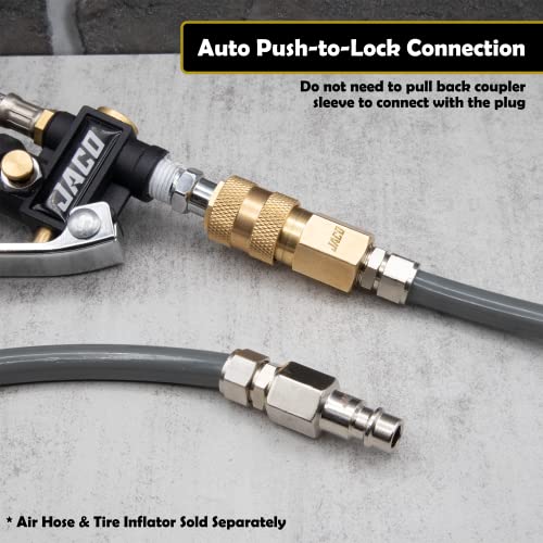 JACO Hi-Flo Quick Connect Air Hose Fittings - 1/4" NPT | High Flow Plug & Coupler Kit, Type V (Set of 12)