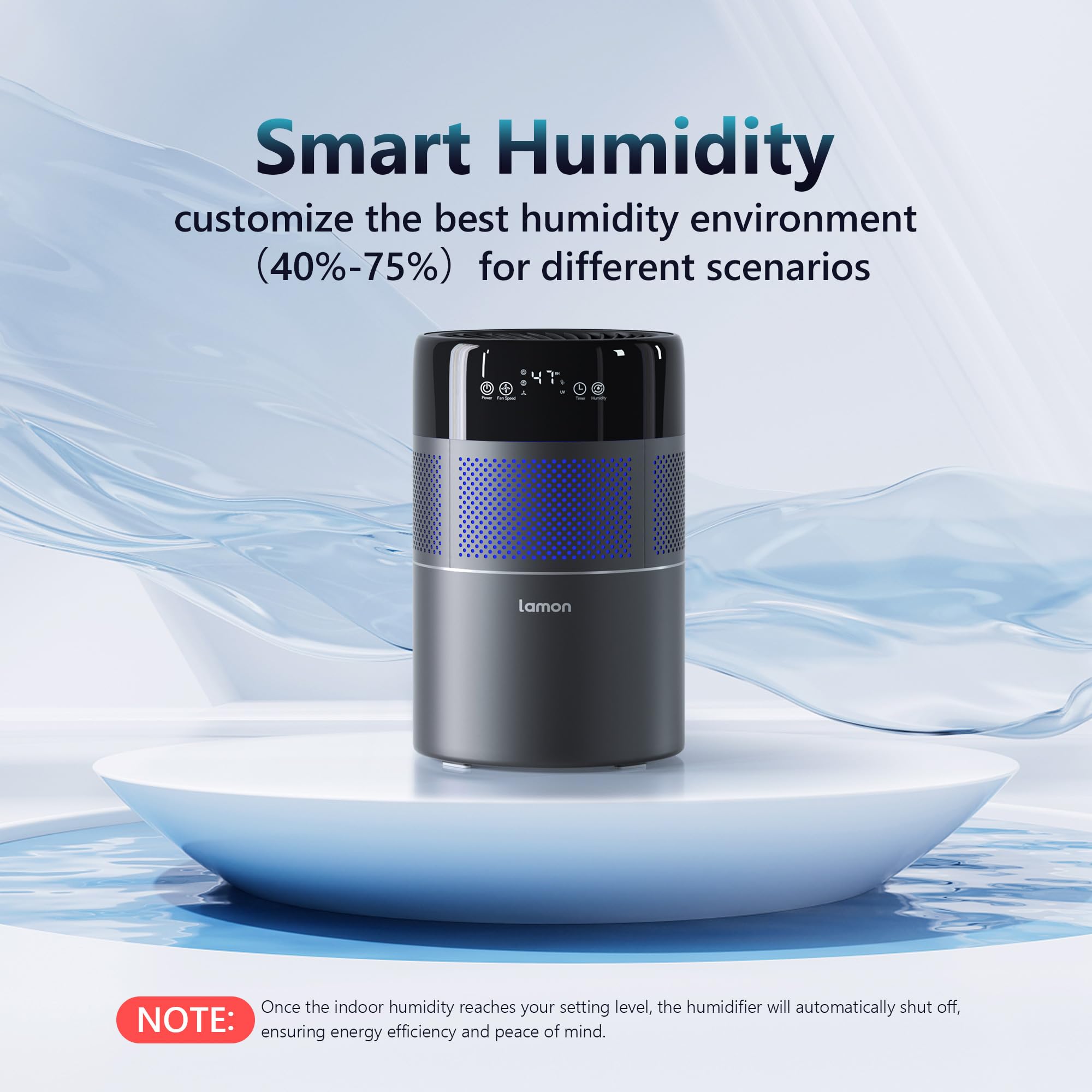 Lamon Polymer Fiber Filter for MistZero Series Humidifiers Replacement Filter, High-Efficiency Filter Dust, Large Particles, 1 Pack, Blue