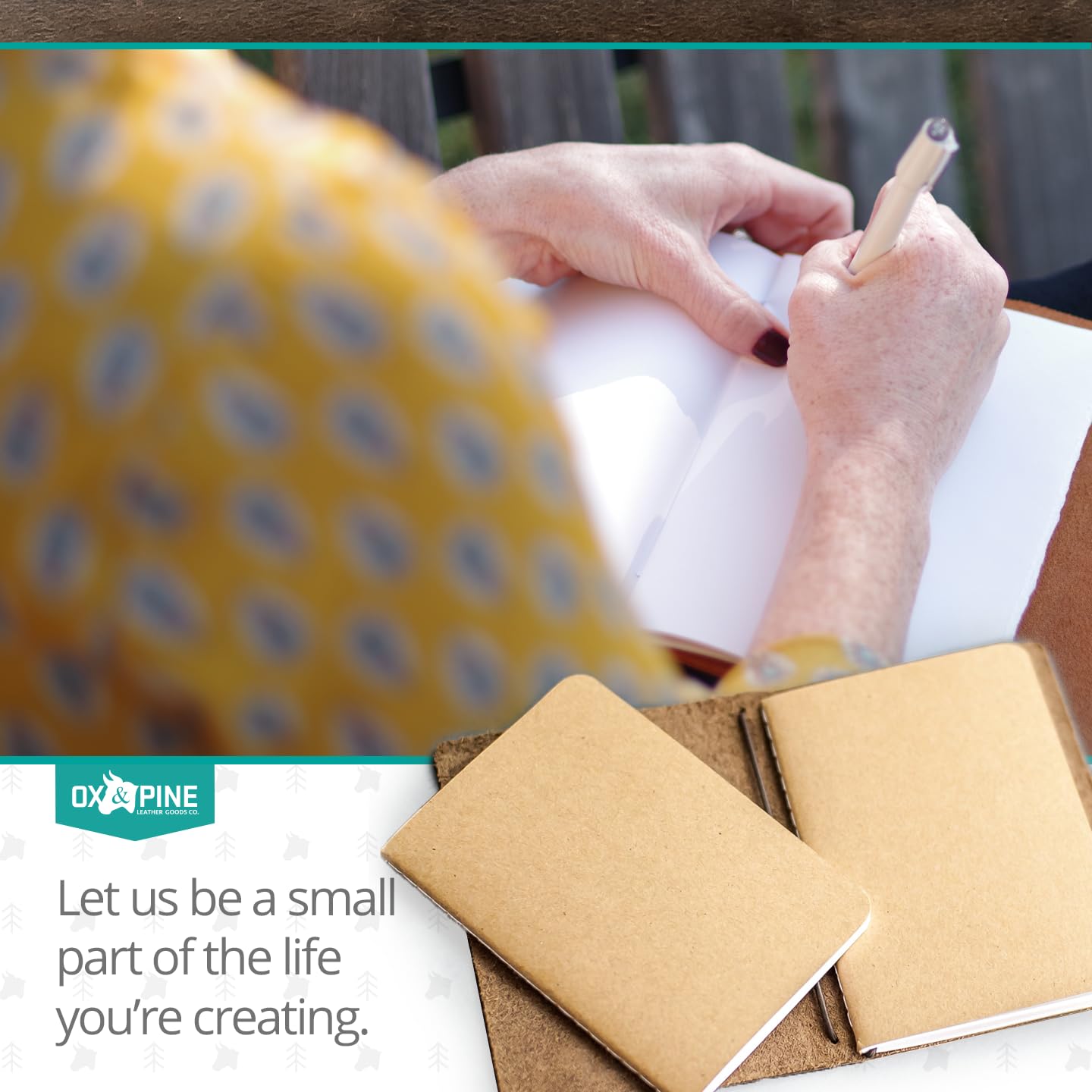 Ox & Pine Kraft Notebook Refills for Refillable Leather Journal (4 Pack) 4"x6", 5"x7", or 6"x8" (4x6, Graph Paper)