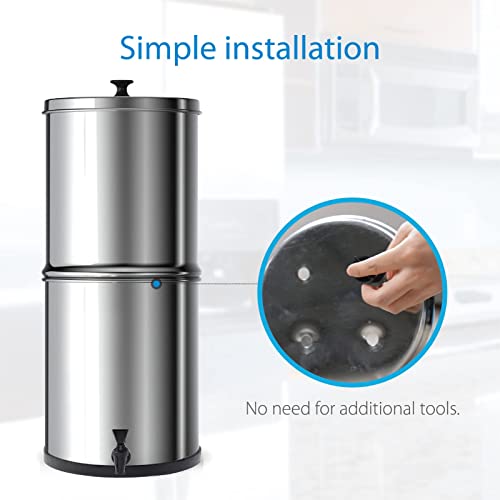 NSF/ANSI 372 Certified Water Filter, Replacement for Berkey® BB-9-2 Black Purification Elements and Berkey® Gravity Filter System, Pack of 2