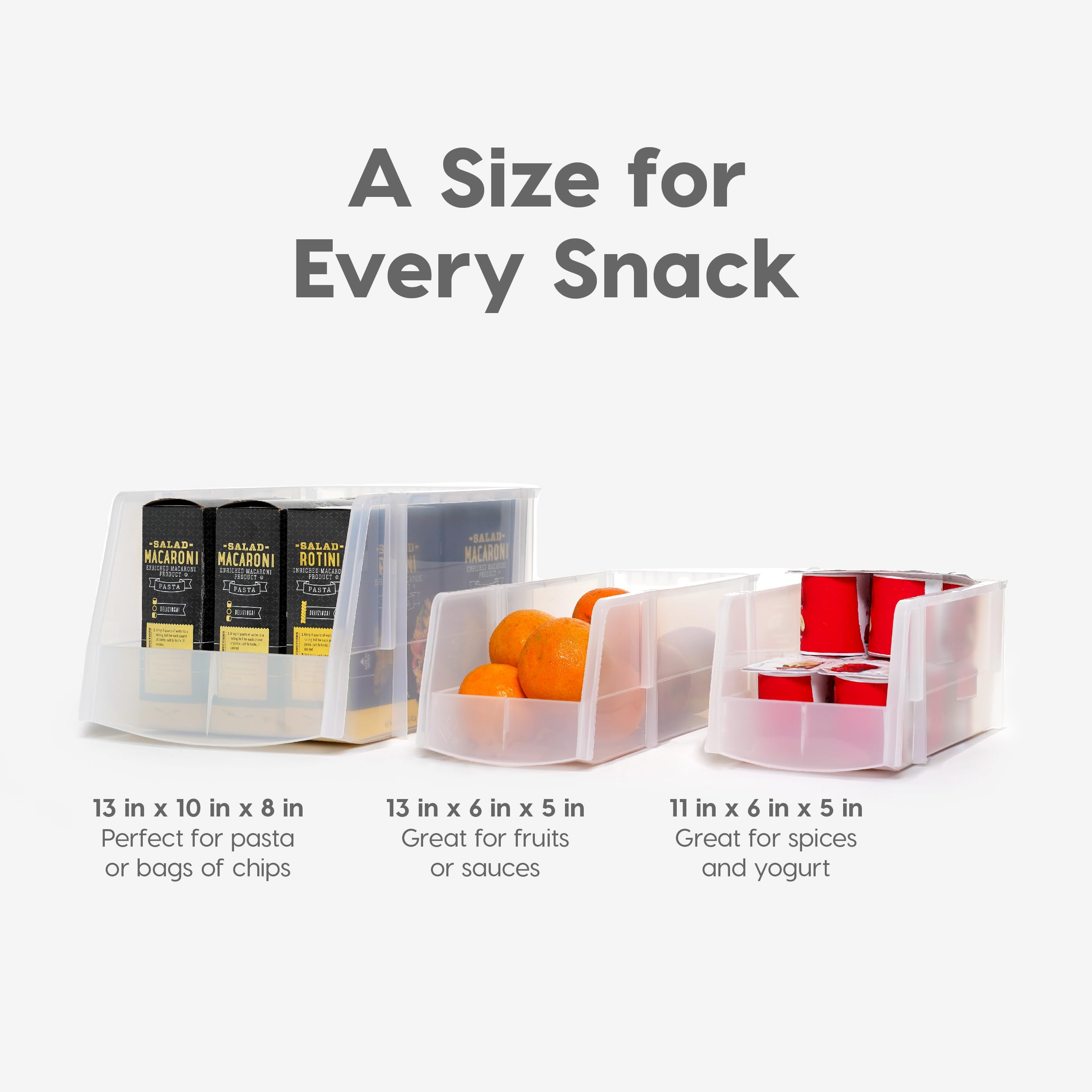 IRIS USA Inc. 11" x 6" x 5" Medium Plastic Stackable Open Front Organizer bin Caddy Basket for Refrigerator Freezer Kitchen Pantry Cabinet Workshop Garage Classroom Office Crafts Supplies 4 Pack Clear