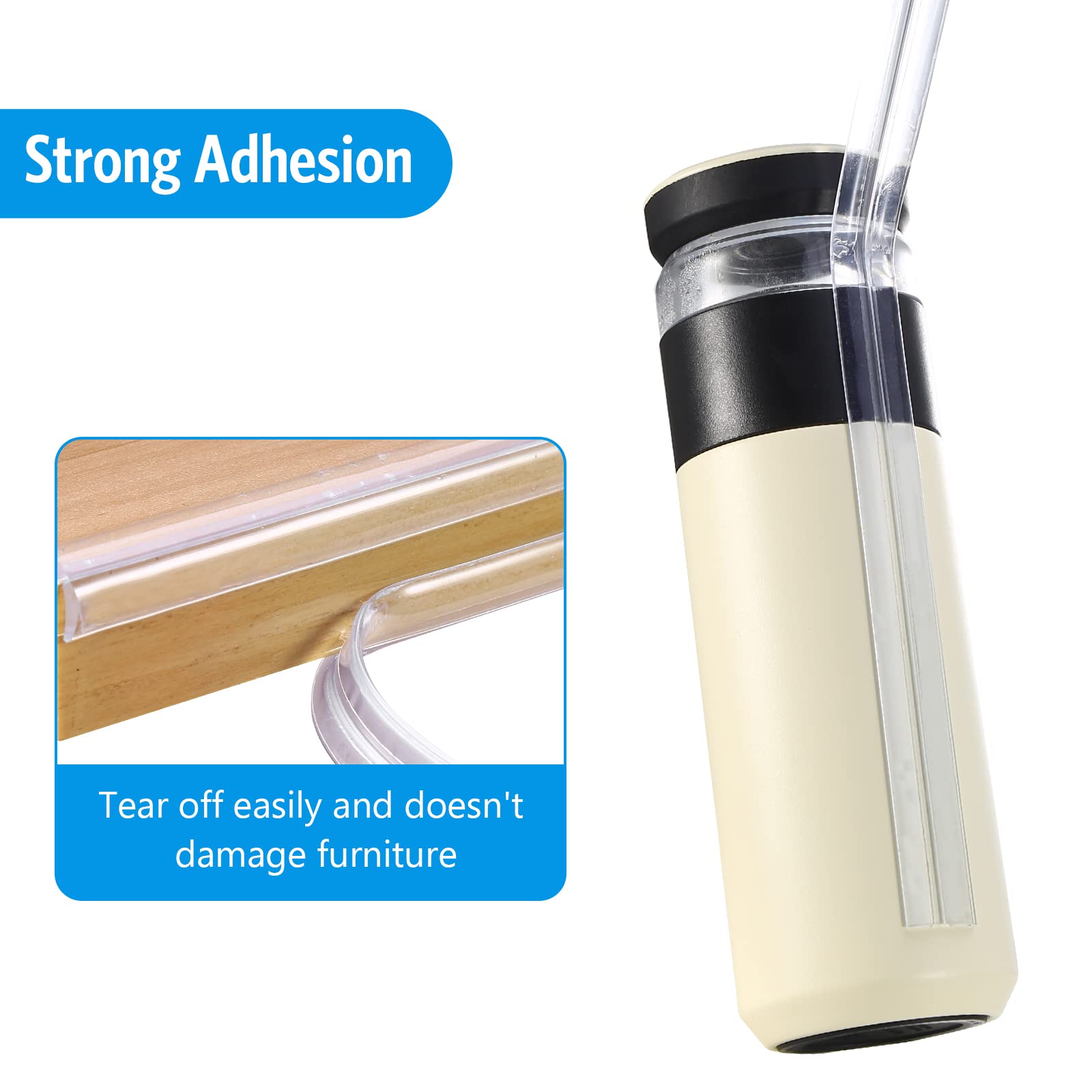 New Upgraded Baby Proofing, 13ft Silicone Edge Protector Strip Clear with 4 Corners, Soft Corner Protectors with Pre-Taped Strong Adhesive, for Cabinets, Tables, Drawers