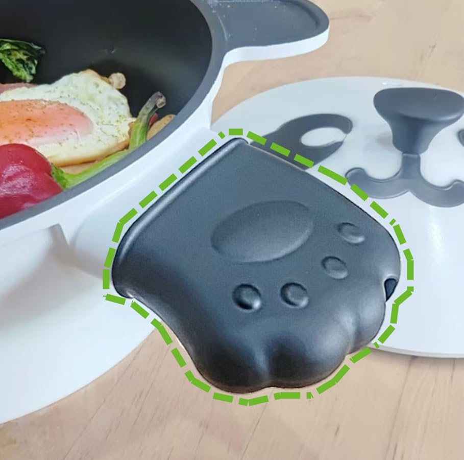 Panda-Shaped Nonstick Casserole Pot with Aluminum Lid, 7-Inch, 2QT Capacity, Double Handle, Compatible with All Cooktops β Cute and Functional for Home and Restaurant Use, PFOA Free