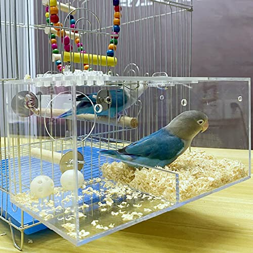 Parakeet House Box Acrylic Bird Breeding Box Transparent Parrot Mating Box Cage for Lovebirds Cockatiel Budgie