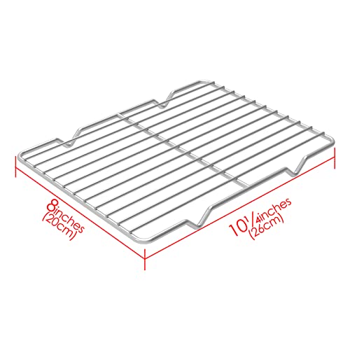 Linkidea Metal Grate Cooling Rack Pack of 2, Stainless Steel Baking Cooling Rack Rectangle 8'' x 10'', Oven Safe Grid Wire Racks for Roasting Disposable Pan