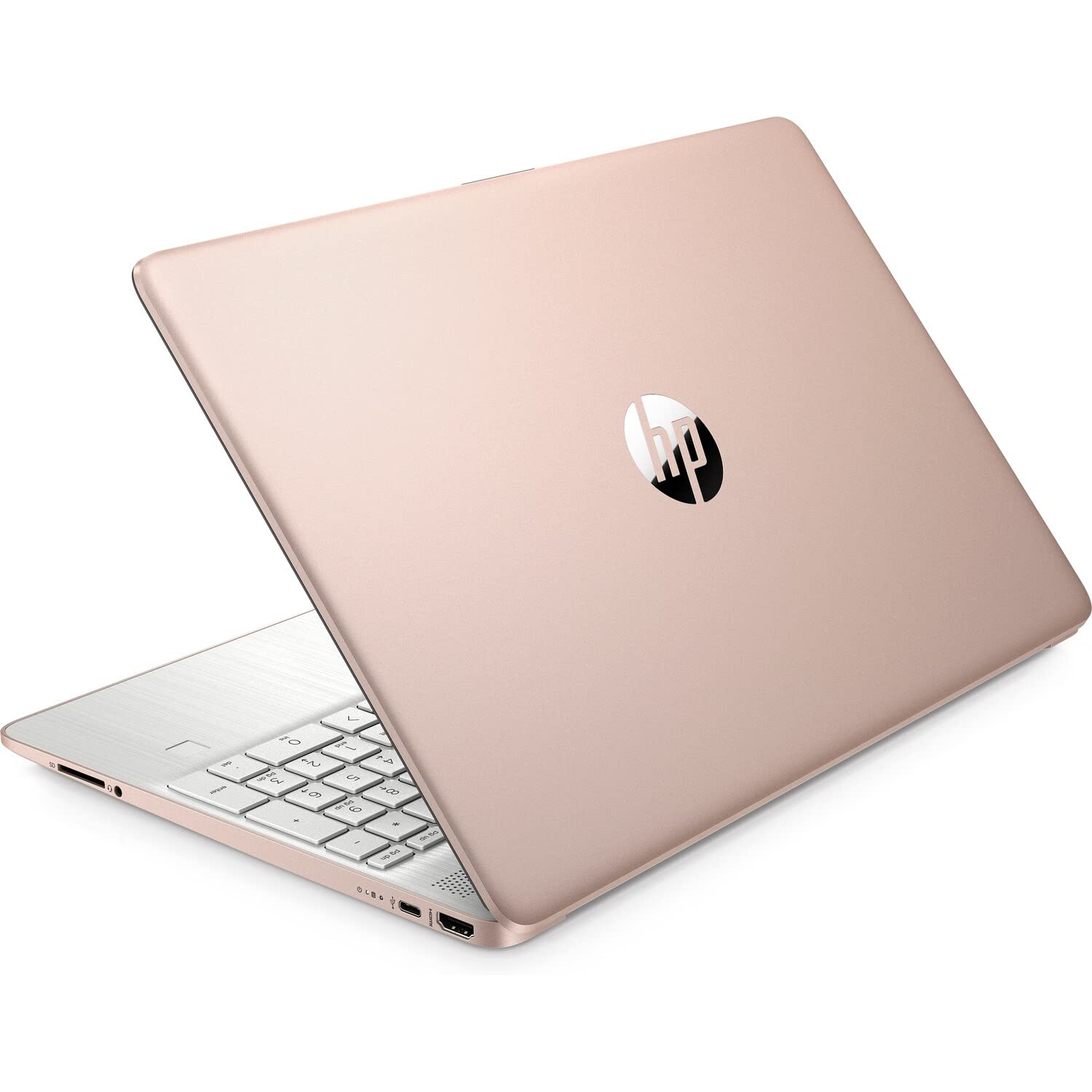 HP Laptop 15-DY0702DS 15.6-inch HD Notebook Screen, Intel Celeron N4120 UHD 600, 4GB DDR4 RAM 128GB SSD Computer PC w/ Dual-Speaker Webcam USB C HDMI Windows 11 Home S Installed, Pale Rose (Renewed)