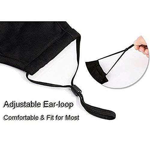 NBDIB 3 Pcs Adult Unisex Reusable Washable Adjustable Face Protection with Filter Pocket and Nose Wire Black Breathable Cotton Dust Cloth Mask with 10Pcs Replacement Carbon Filters for Man and Women