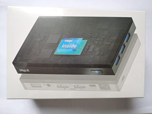 MeLE Quieter3Q Fanless Mini PC Celeron N5105 8GB 256GB, Windows 11 pro Tiny Desktop HDMI Gigabit Ethernet,Business Media Micro PC with Unlock Bios Auto Power on, SSD PXE VESA Mount