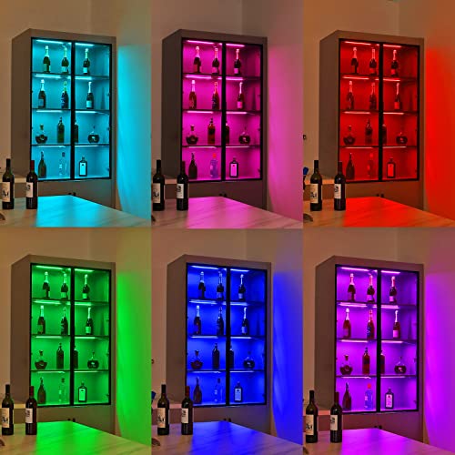 Kitchen Under Cabinet LED Light. RGBW. Color Change & Super Bright Cool White Light. Remote with Dimming. 6 LED Light Bars with Power Adapter, Extension Cable. Plug in. Easy to Install. RGB + 4000K.