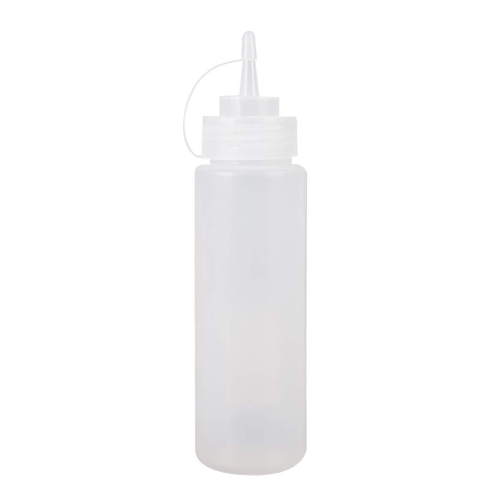 lasenersm 1 Piece Plastic Squeeze Bottle Plastic Squeeze Condiment Bottle Ketchup BBQ Sauce Dispensing Bottle with Twist On Cap Lids for Sauce Ketchup Craft Paint(12 Oz, White)