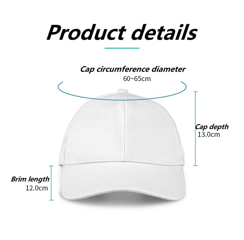 LED Light Up Hat for Men,7 Colors Glow Hat Fiber Optic Rave Luminous Baseball Cap for Women USB Charging White
