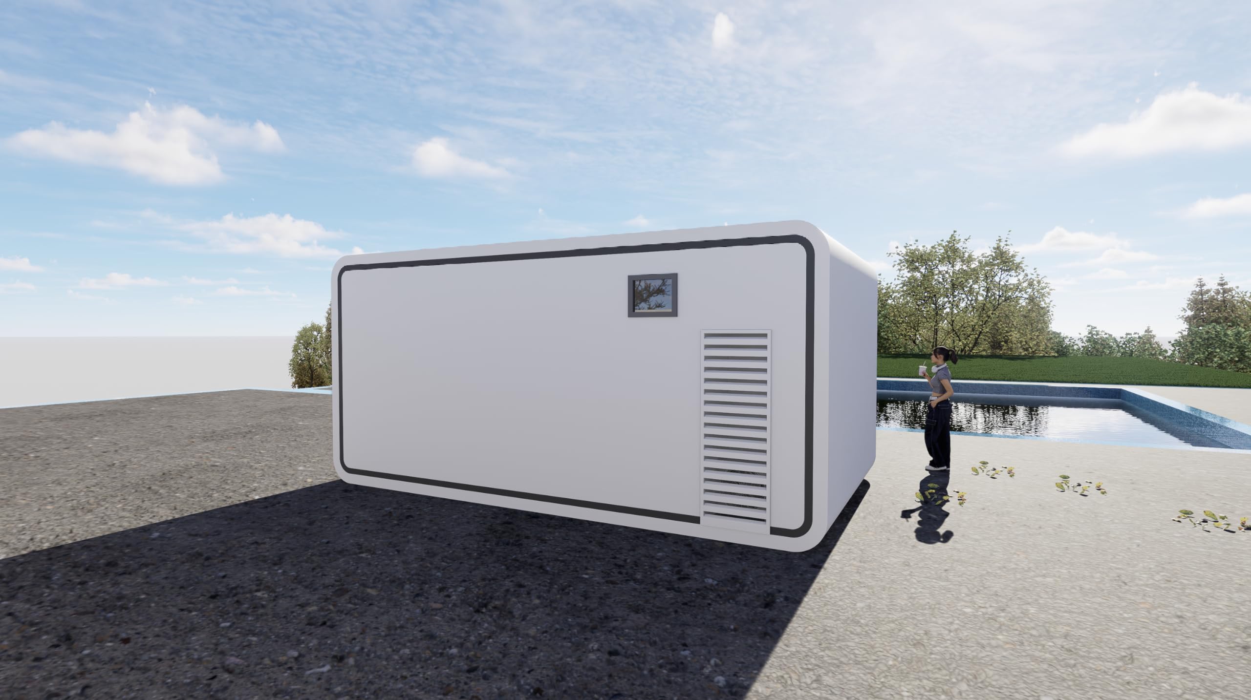 Modern Luxury Portable Prefabricated Pod Cabin, Galvanized Steel Outdoor Prefab House with Eco-Friendly Interiors and Smart Home Features, Perfect for Living and Studio Space