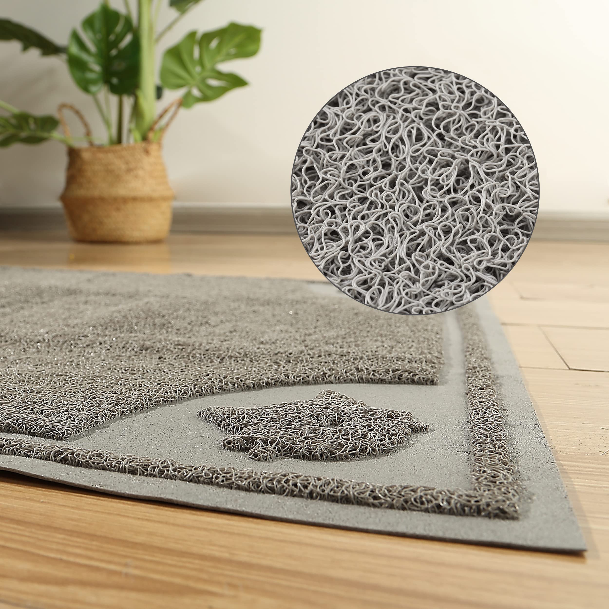 Mr. Pen- Large Cat Litter Mat, 23.5βX 35.2β, Gray, Trapping Mat for Litter Box, Cat Rug, Large