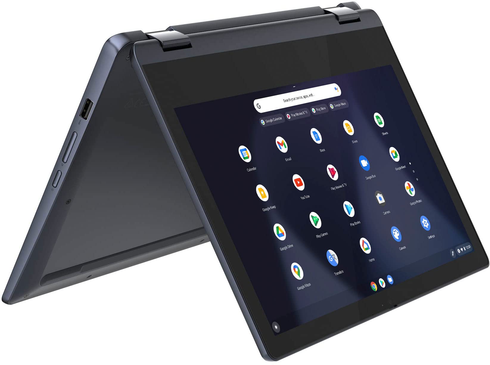 Lenovo Flex 3 11" 2-in-1 IPS Touchscreen Chromebook Laptop, MediaTek MT8183, 4GB Memory, 192GB Storage(64GB eMMC Plus 128GB Card),WiFi 6, Bluetooth, Webcam, Chrome OS, Abyss Blue | TGCD Bundle