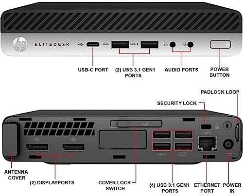 HP Mini PC EliteDesk 800 G3 Desktop Computer - Intel i5-6500, 16GB RAM, New 512GB NVMe SSD, AX200 Wi-Fi 6,Bluetooth 5.2, Windows 10 Pro, TJJ Mouse Pad (Renewed)