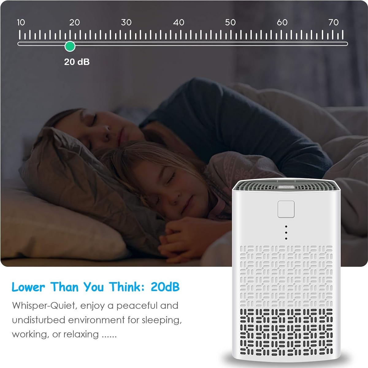 Mini Small Air Purifiers for Desktop Office Bedroom, EXECCZO Compact Powerful and Portable Air Purifier for Small Spaces - Breathe Fresh Anywhere!