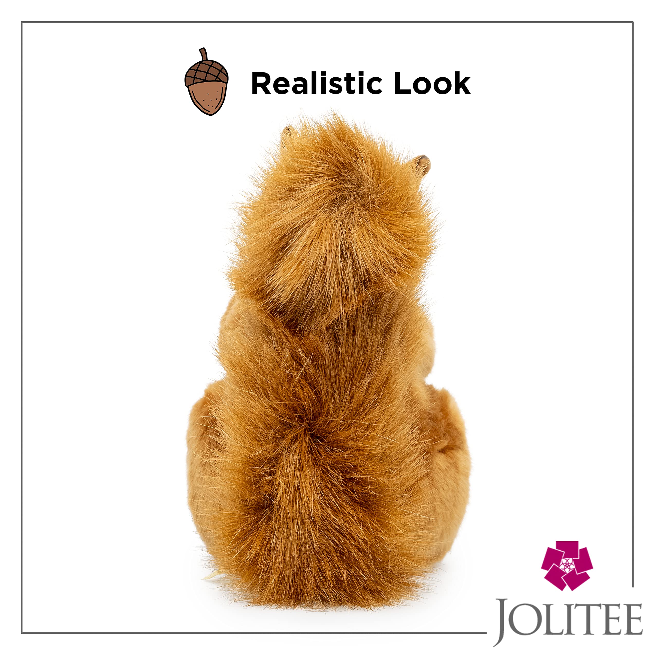 Jolitee Rusty The Red Stuffed Squirrel Plush Stuffed Animal Plushie, Squirrel Toy Gifts for Kids, Wildlife Animals, Squirrel Plush Toy