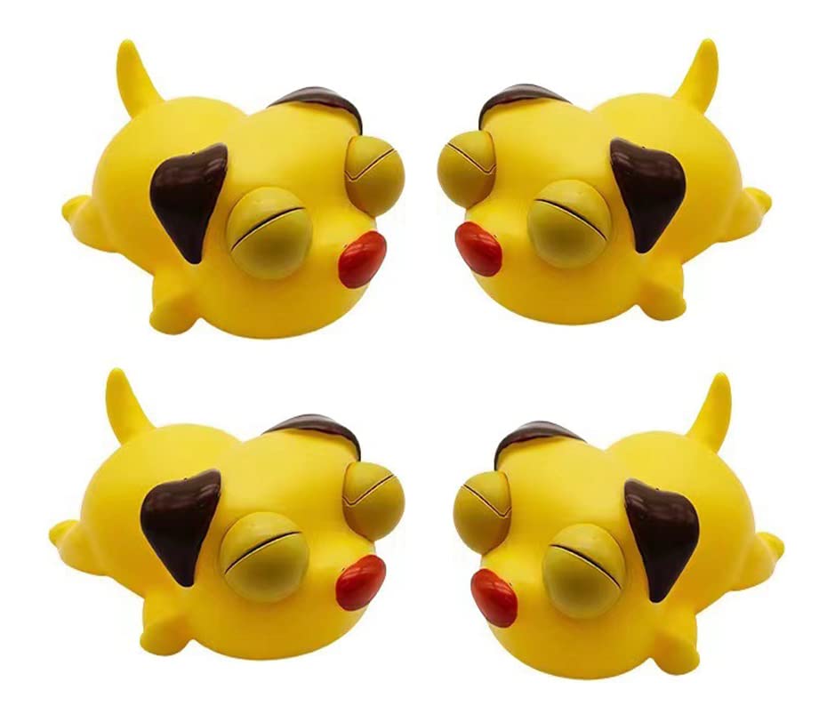 LBKKC Funny Grass Worm Pinch Toy, 4Pcs Eye Bouncing Popping Worm Stress Relief Toy, Novelty Stress Relief Squeeze Toys