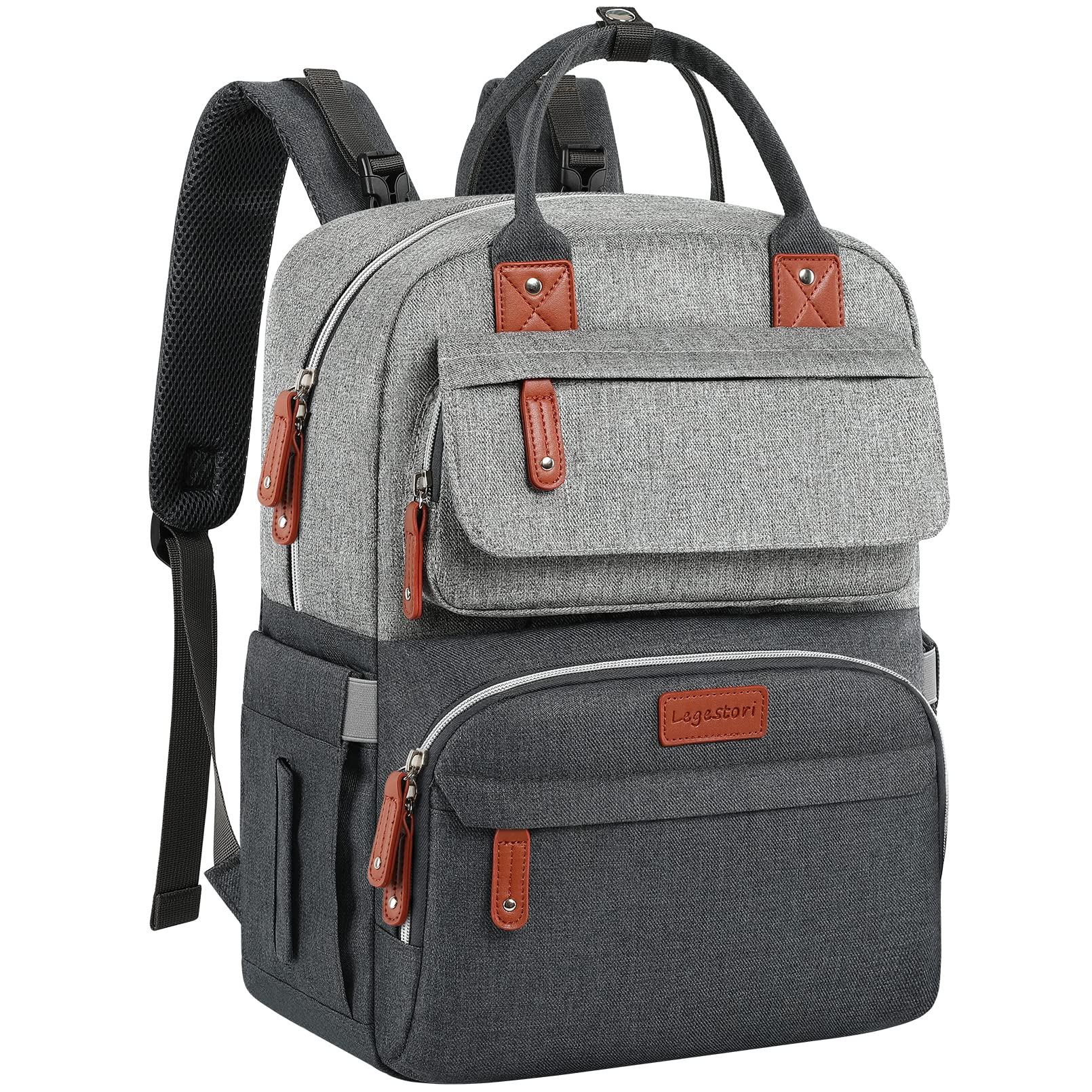Legestori Diaper Bag Backpack, Baby Boy Diaper Bags, Large Diaper Bag Backpack for Boys Girls, Waterproof Baby Diper Backpack for Mom Dad Travel with Insulated Pockets and Stroller Straps
