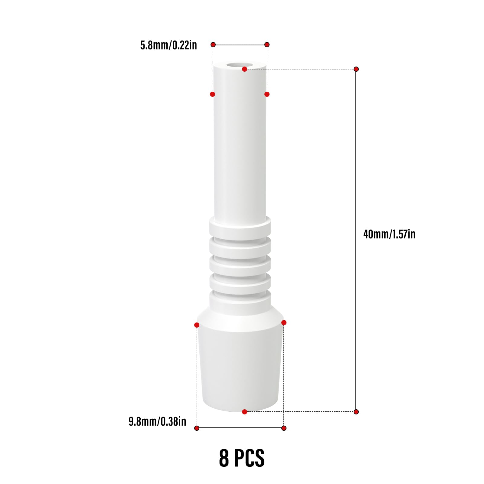 QCDENG 10mm 8pcs Sand Blaster Replacement Ceramic Nozzles, White Ceramic Rust Removal Sandblast Machine Nozzle