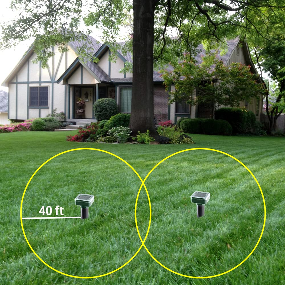 Mole Repellent 10 Pack Solar Powered Ultrasonic Snake Repellent Sonic Mole Deterrent Pest Control Chipmunk Rodent Repeller Chaser Gopher Vole Trap Outdoor Gopher Ultrasonic for Lawn Garden Repeller