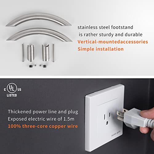 NORTTA Freestanding Towel Warmer 6 Bars Plug-in Option 3 Working Modes Brushed Stainless Steel 24β W 34β H
