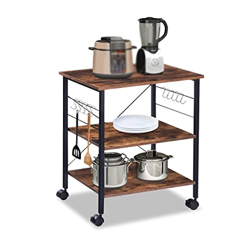 N/A 3 Tier Kitchen Storage Cart Home Kitchen Multifunctional Storage Rack Cart (Color : A, Size : 60cm*54cm)