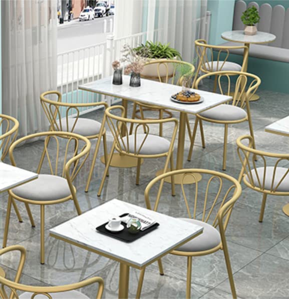 LITFAD Modern Luxury Home Furniture Marble Dinner Table Simple Coffee Table for Dining Room Kitchen Restaurant - Square Without Chairs