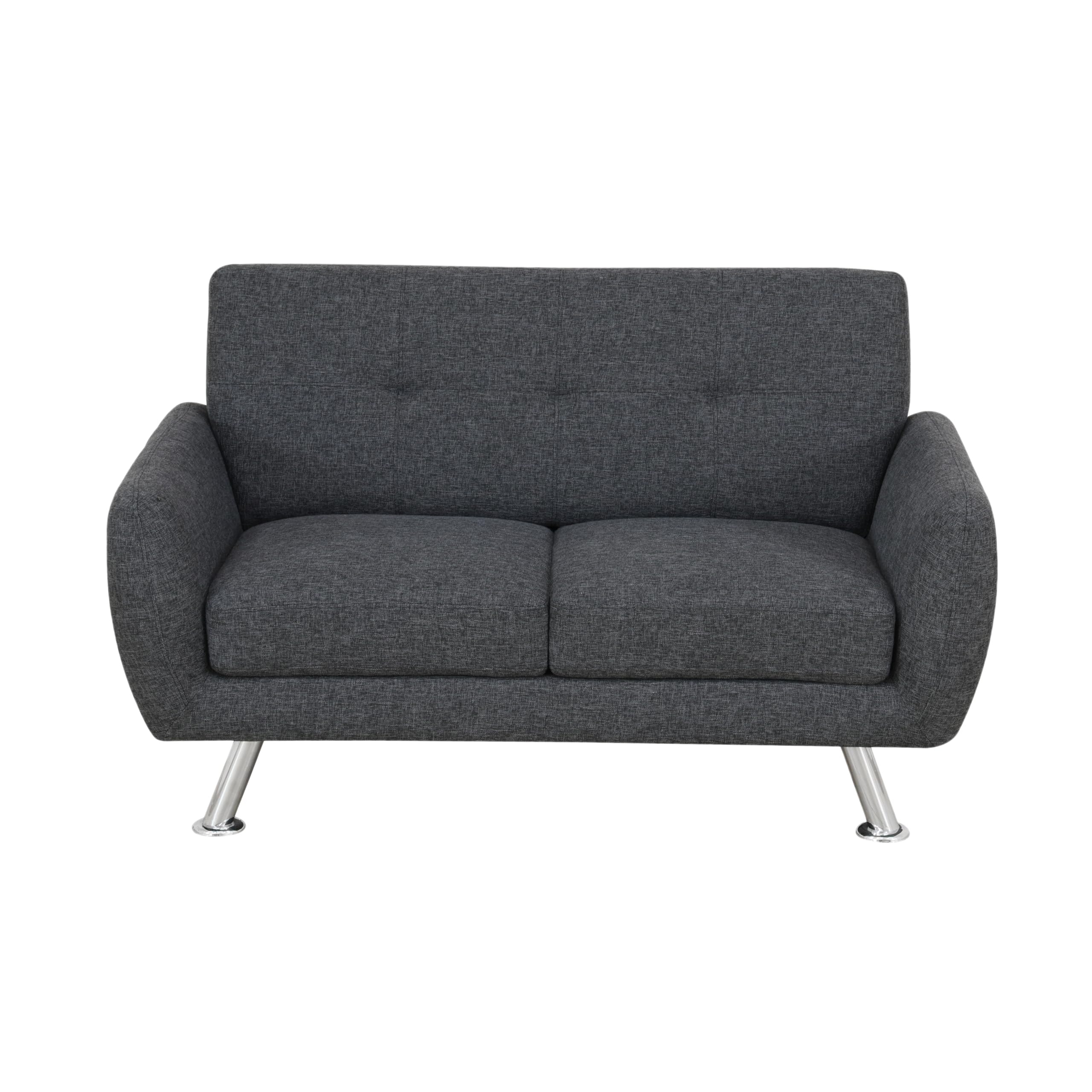 NicBex Loveseat Sofa Couch Contemporary Sofa Couch for Living Room 2-Seater Sofa with Solid Frame Modern Sofa Couches with Linen Fabric Stylish Living Room Furniture, Black Grey