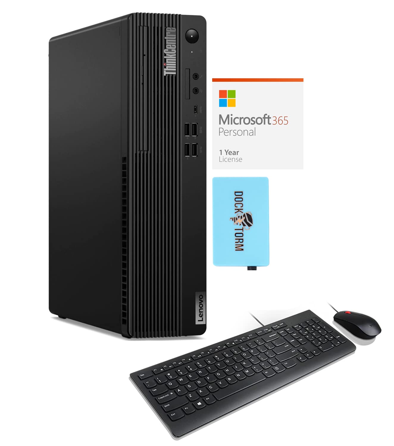 Lenovo ThinkCentre M80s SFF School & Business Mini Desktop (Intel i5-10500 6-Core, 8GB RAM, 1TB PCIe SSD, Intel UHD 630, HDMI, USB 3.2, USB 3.1, Win 10 Pro) with MS 365 Personal, Hub