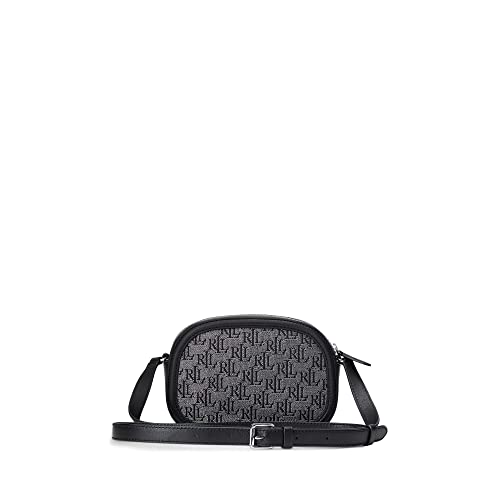 LAUREN Ralph Lauren Monogram Medium Jordynn Crossbody Bag Gunmetal/Black One Size