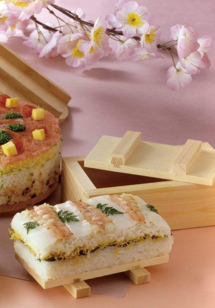 JapanBargain 3131, Wooden Rectangular Oshizushi Sushi Press Mold Maker Rice Mold, 7x4 inch, 1 Pack