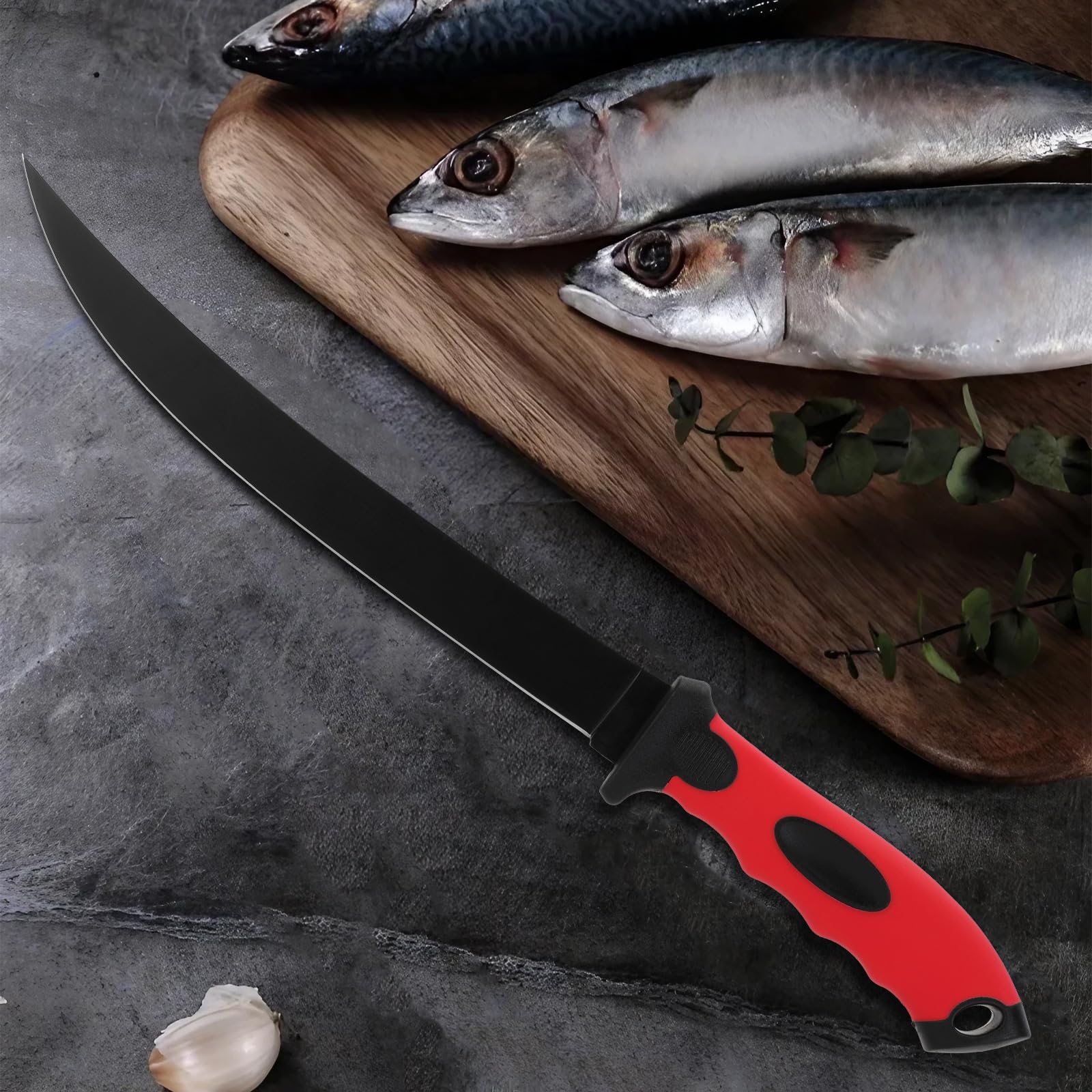 Muibe Fillet Knife for Fish, 9β Stainless Steel Blade, Corrosion-Resistant Coating, with Protective Sheath and Non-Slip Handle, for Filleting Practical Tools