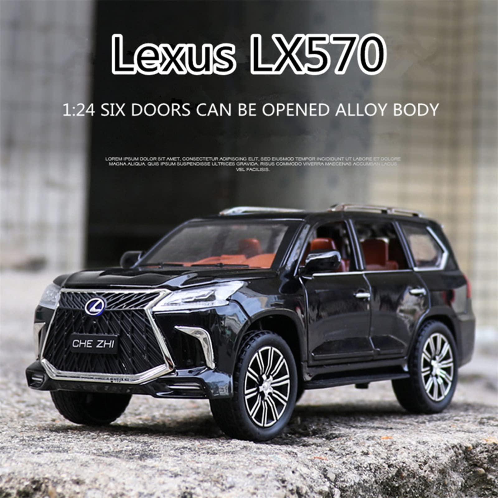 Lexus LX570 1/32 Off-Road SUV Car Model, Alloy Pull Back diecast Metal Toy with Sound Light 6 Open Doors for Kids Boy Girl Gift(Blue)