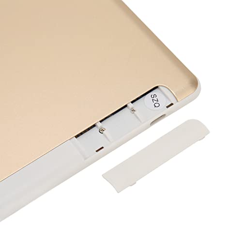 Naroote 10.1 Inch HD Tablet, Dual Card Dual Standby 4GB RAM 64GB ROM Gold 2560x1600 Resolution Calling Tablet 100-240V for Android 12 for Study (US Plug)